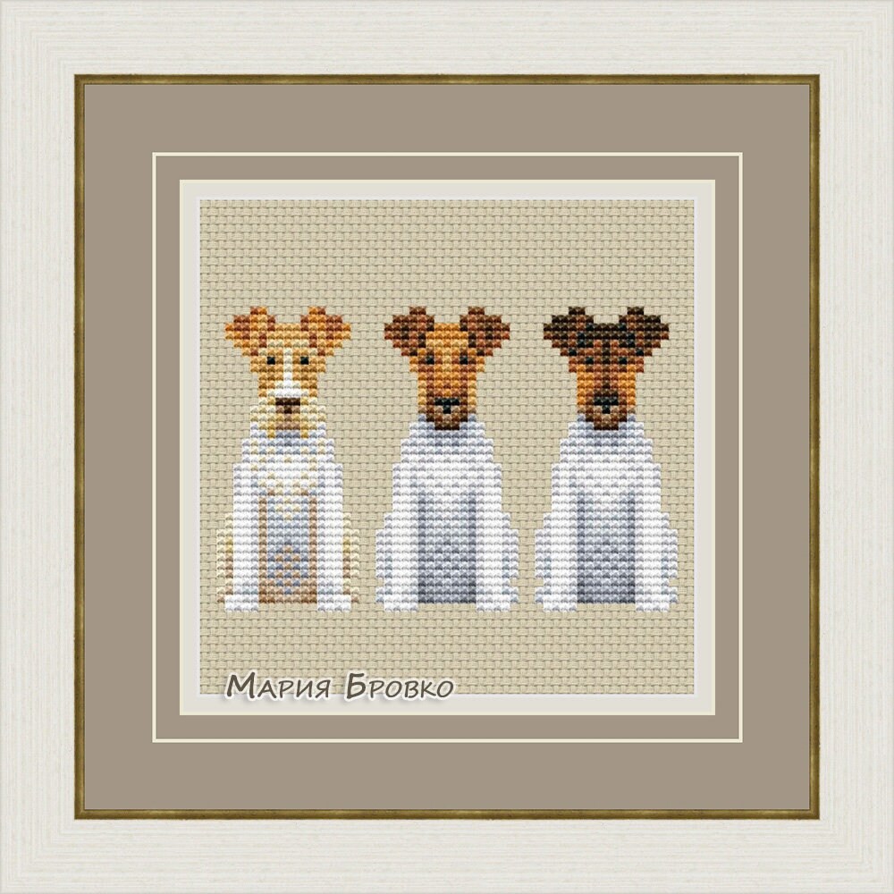 Cross Stitch Pattern fox Terrier DMC Chart - Etsy