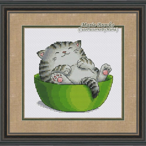 Cat Counted Cross Stitch Pattern Instant Pdf Download Animal | Etsy