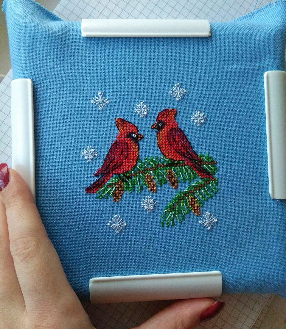 Cross Stitch Pattern "cardinals. Two Variations" DMC Embroidery Chart ...