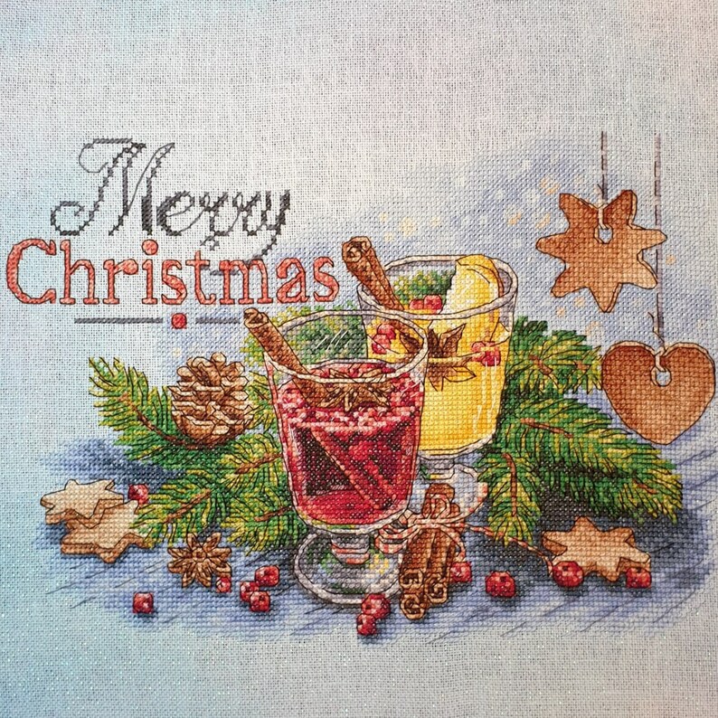Cross Stitch Pattern merry Christmas DMC Cross - Etsy