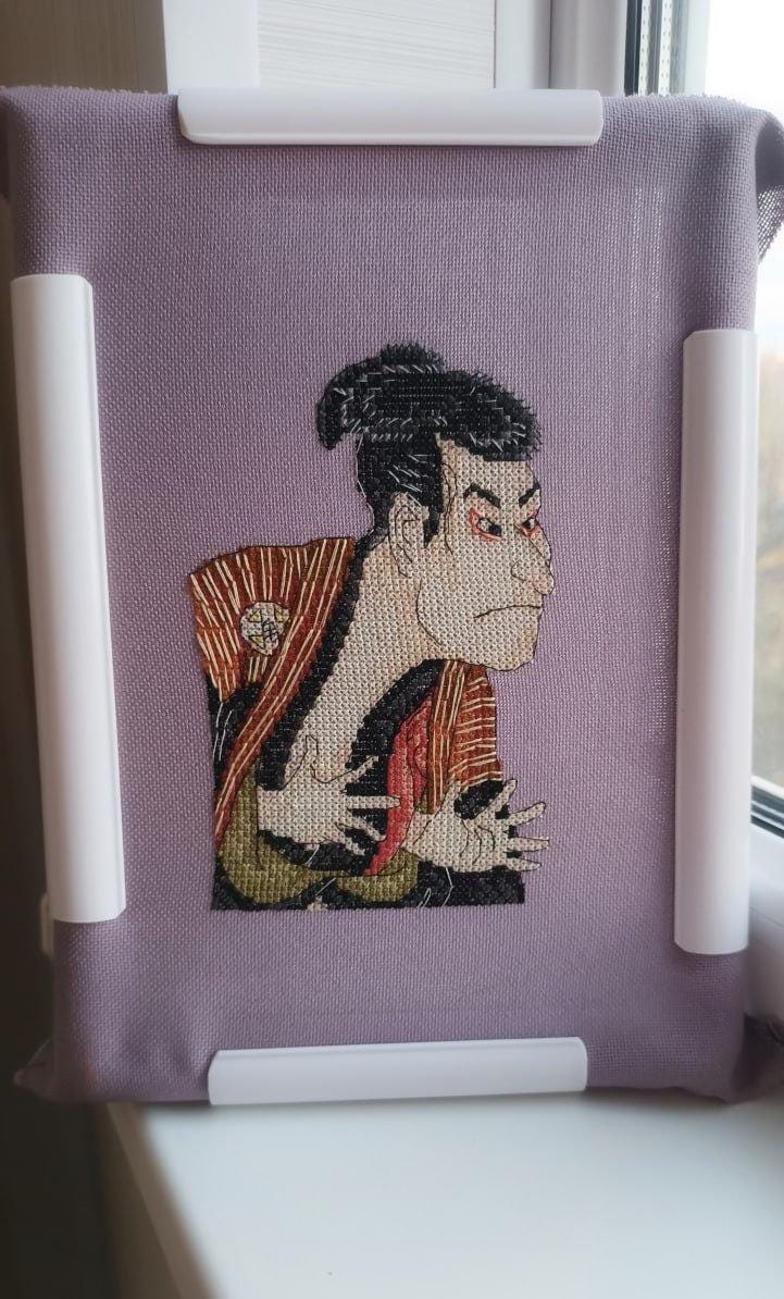 Cross Stitch Pattern Japanese Kabuki Actor Ōtani Oniji III by Toshusai ...