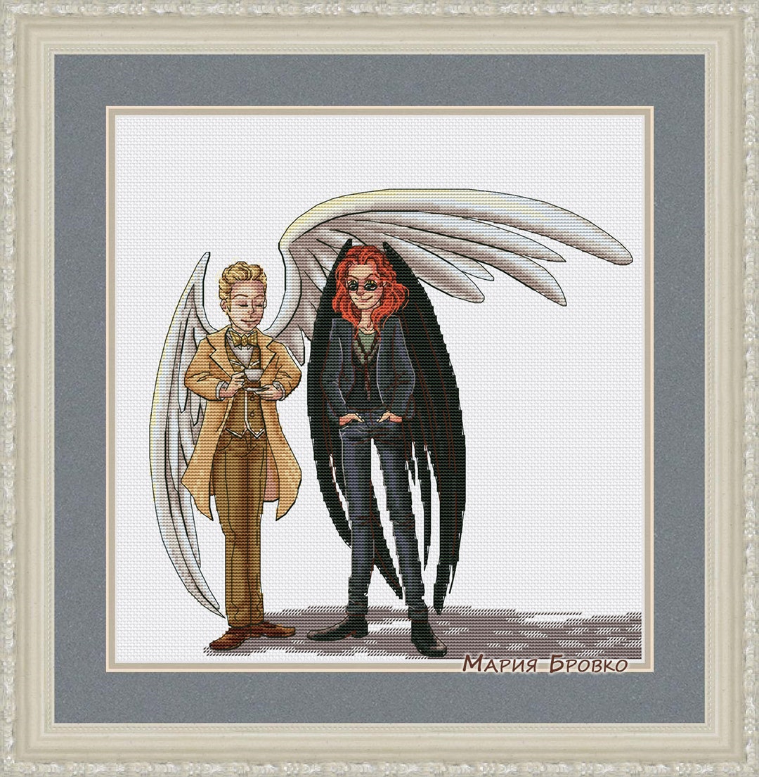 Cross Stitch Pattern angel and Demon DMC Cross - Etsy