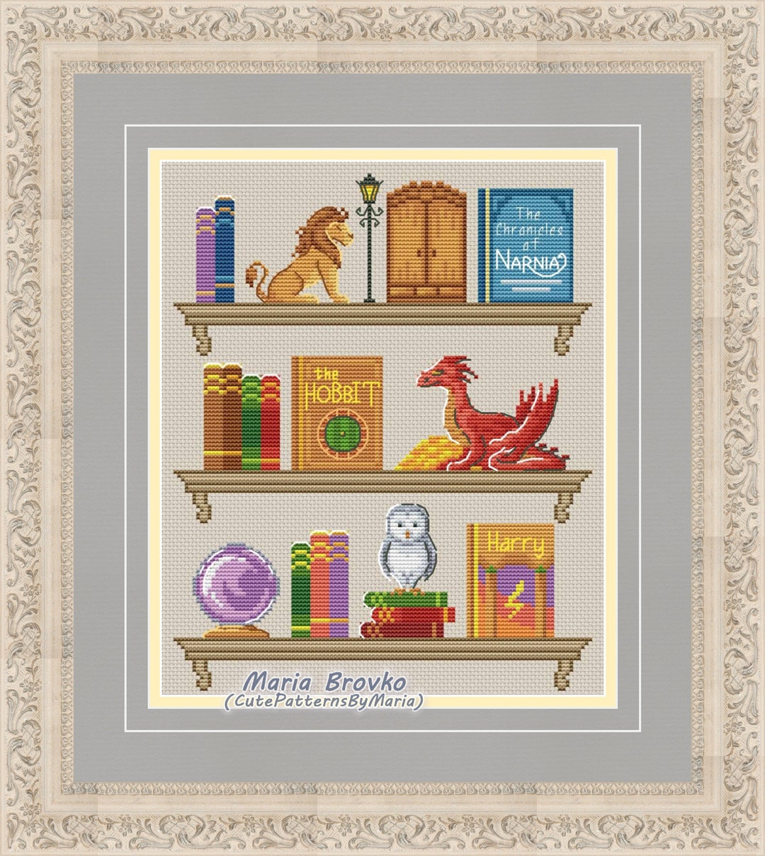 Cross Stitch Pattern "thematic Shelves. Bookshelves " DMC Cross Stitch ...