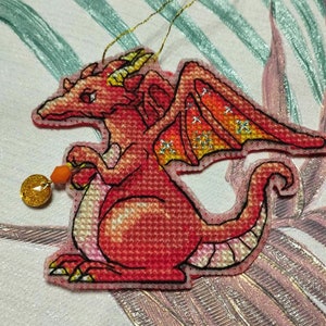Cross Stitch Pattern 8 Color Options Dragon With Star and Snowflakes ...