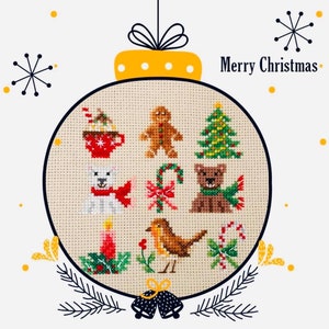 Cross Stitch Pattern Christmas Sampler DMC Embroidery Chart Printable ...