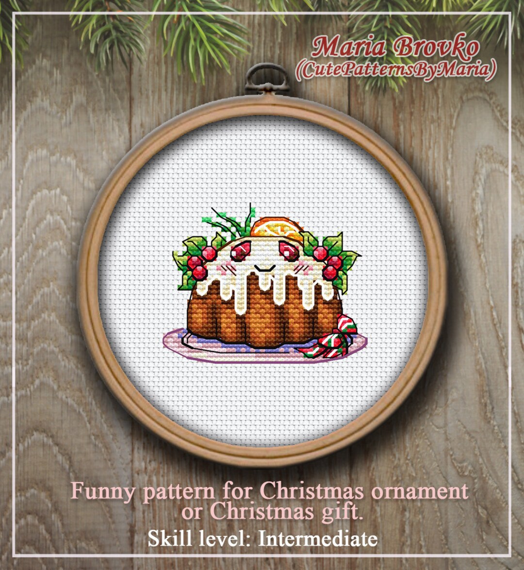 Cross Stitch Christmas Decor Spirit of Christmas Pudding DMC Chart ...
