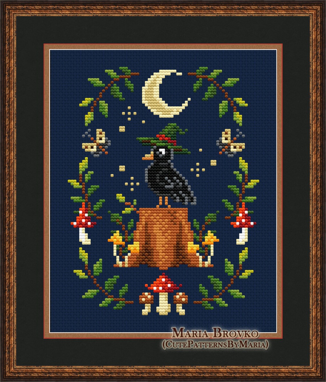 Cross Stitch Raven on a Stump Pattern DMC Chart Printable PDF - Etsy