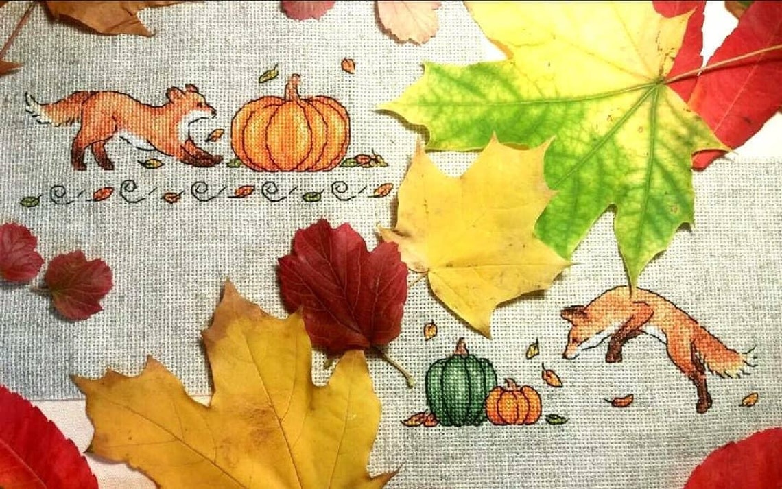 Cross Stitch Pattern Ginger Autumn DMC Chart Halloween Pattern | Etsy