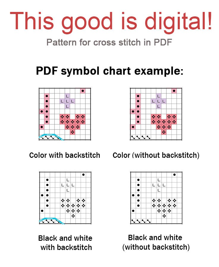 Cross Stitch Pattern Mermaid DMC Chart Printable PDF Instant - Etsy