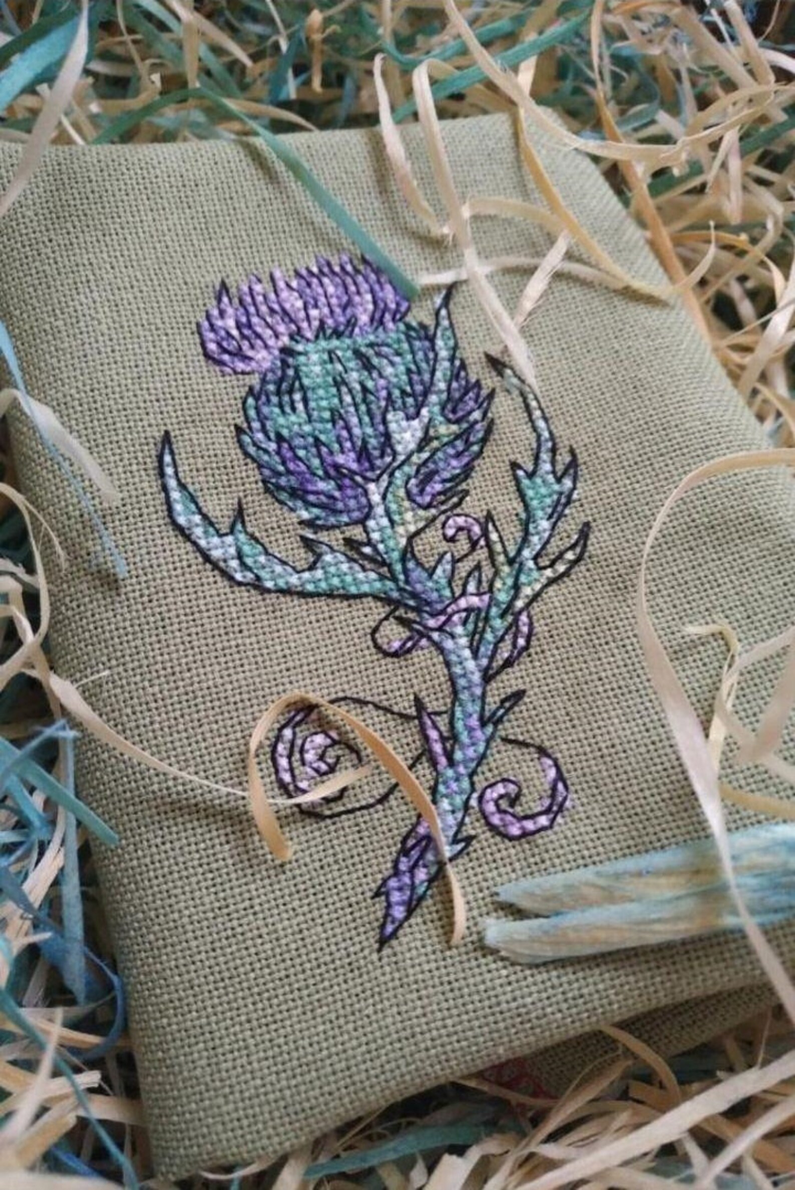 Cross Stitch Pattern Thistle DMC Chart Printable PDF Instant - Etsy