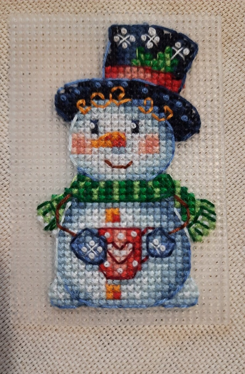 Cross Stitch Christmas Decor Snowman DMC Chart Printable PDF | Etsy