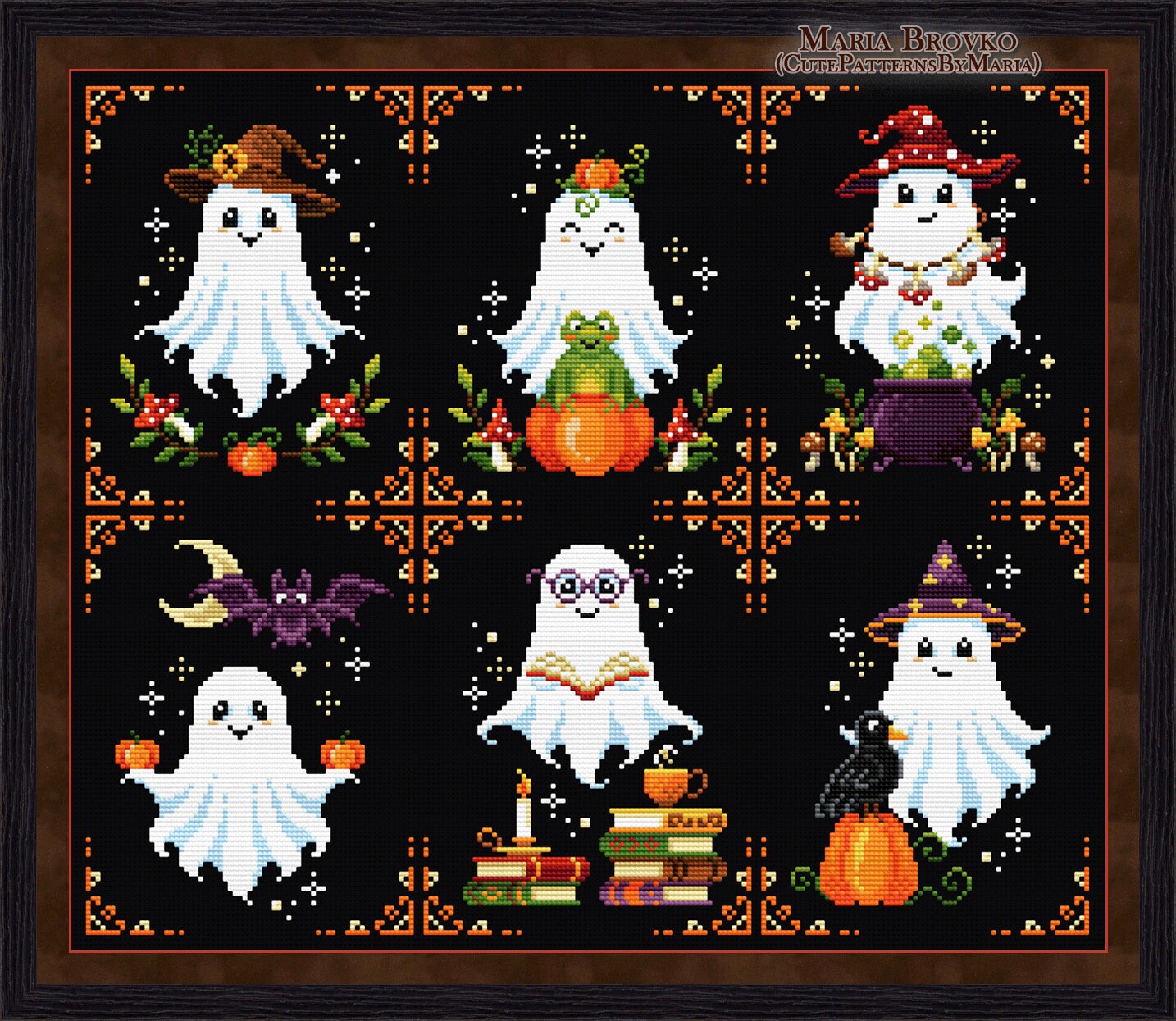 Cross Stitch Halloween Decor 30% Cheaper as a Set Six Cute - Etsy
