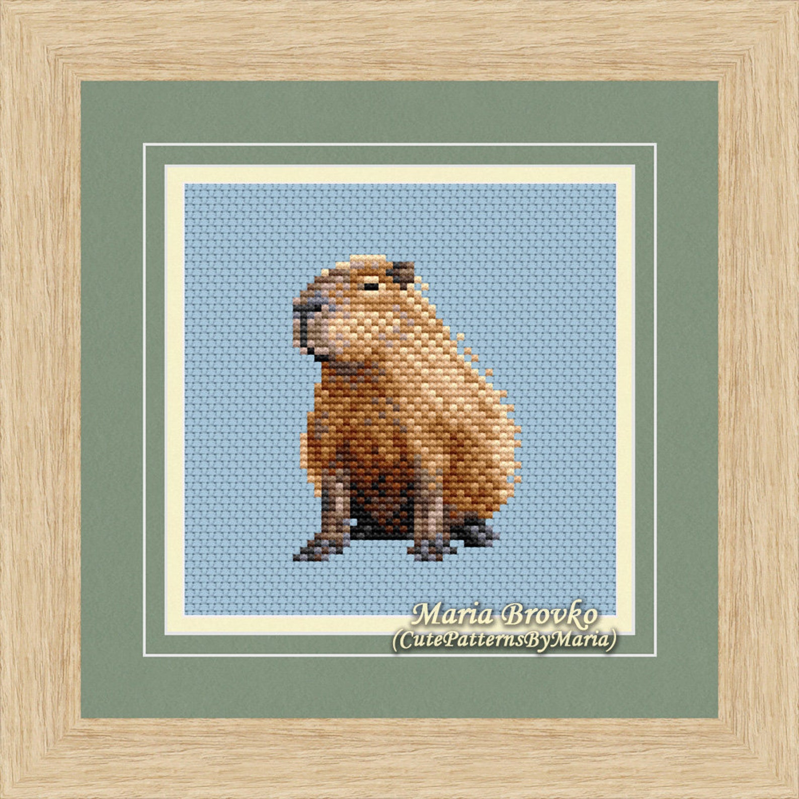 Cross Stitch Pattern Capybara DMC Chart Printable PDF Instant Download ...