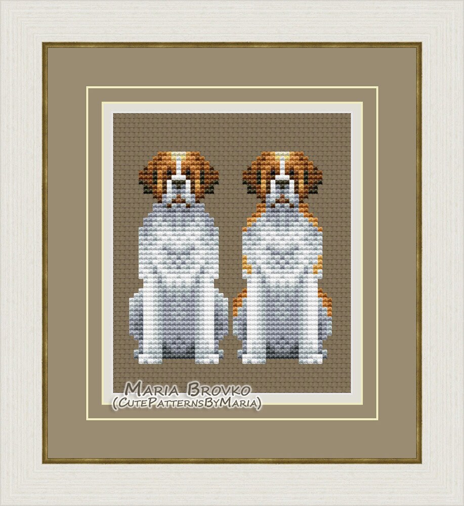 Cross Stitch Pattern "st. Bernard (dog)" DMC Cross Stitch Chart ...