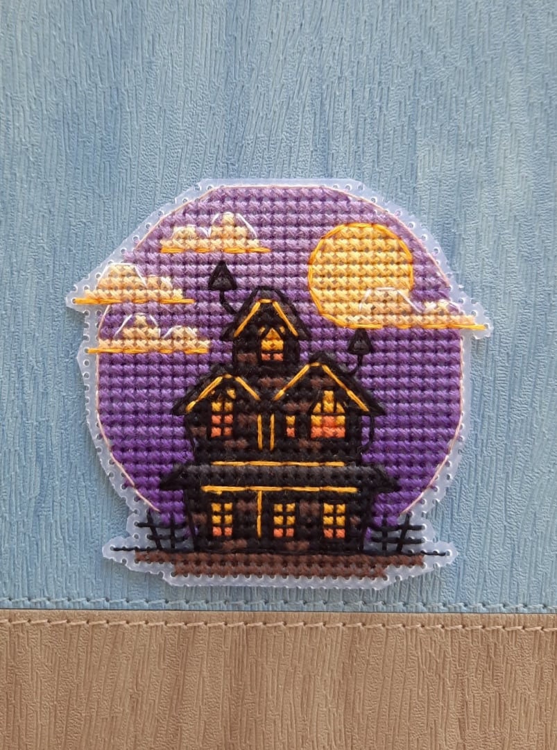Cross Stitch Halloween Pattern Spooky house DMC Chart | Etsy