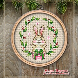 Cross Stitch Pattern Happy Bunny DMC Chart Printable PDF Instant ...