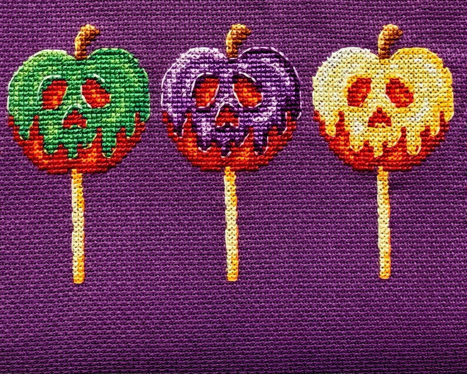 Cross Stitch Pattern Poisoned Apple DMC Halloween Chart Needlepoint ...