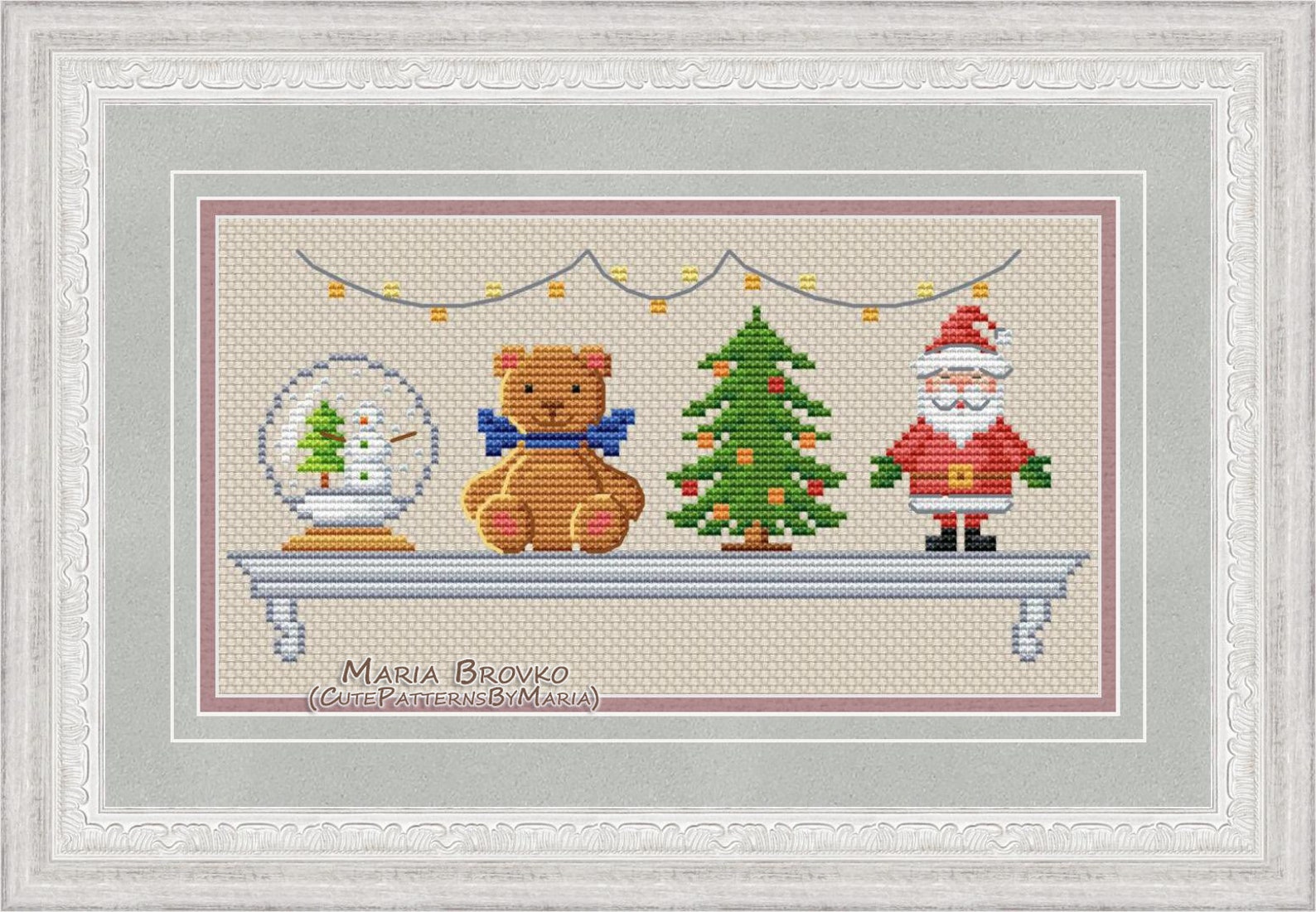 Cross Stitch Pattern "christmas Shelf" DMC Cross Stitch Chart ...