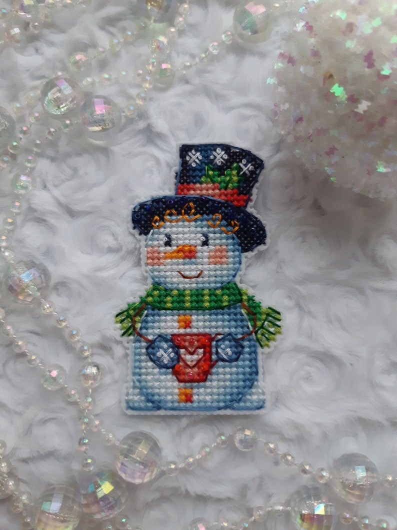 Cross Stitch Christmas Decor Snowman DMC Chart Printable PDF | Etsy