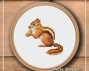 Chipmunk Cross Stitch Pattern 2 Instant PDF Download - Etsy