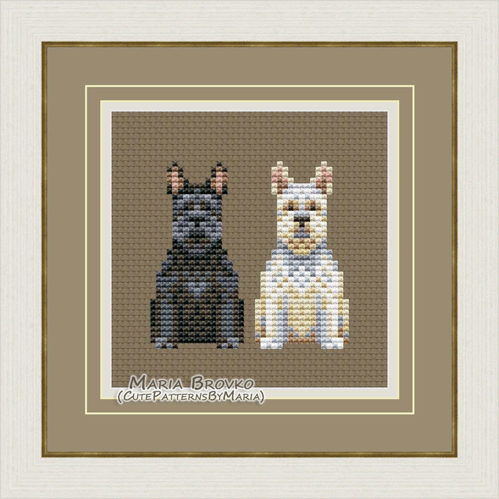 Cross Stitch Pattern "scottish Terrier" DMC Chart Needlepoint ...