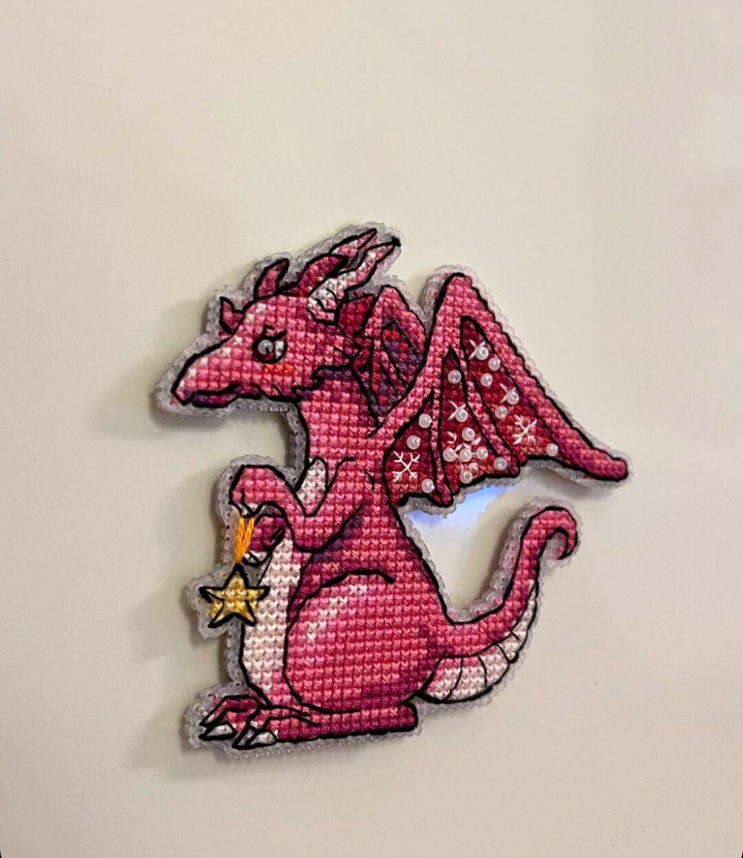 Cross Stitch Pattern 8 Color Options Dragon With Star and Snowflakes ...