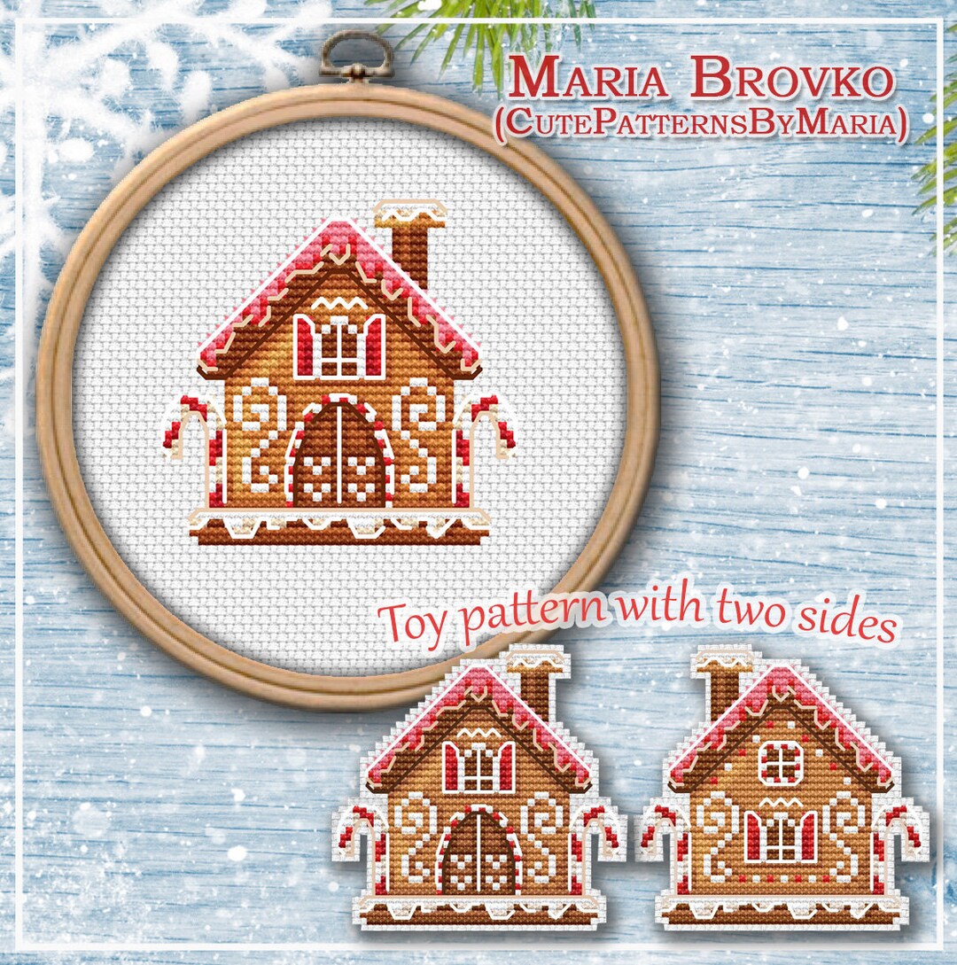 Cross Stitch Pattern Gingerbread House #3 DMC Chart Embroidery ...