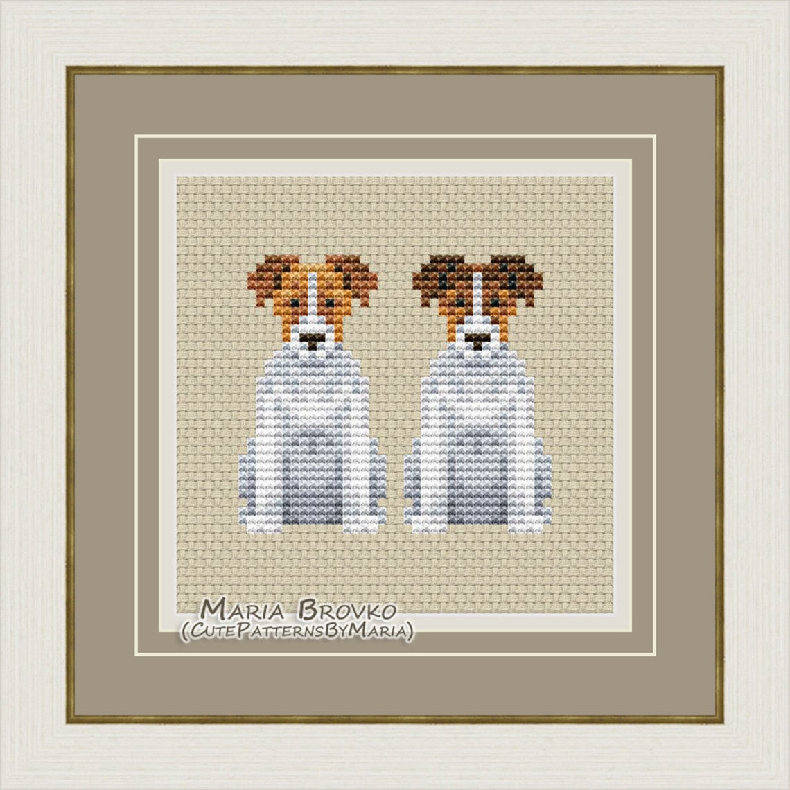 Cross Stitch Pattern jack Russell Terrier DMC | Etsy