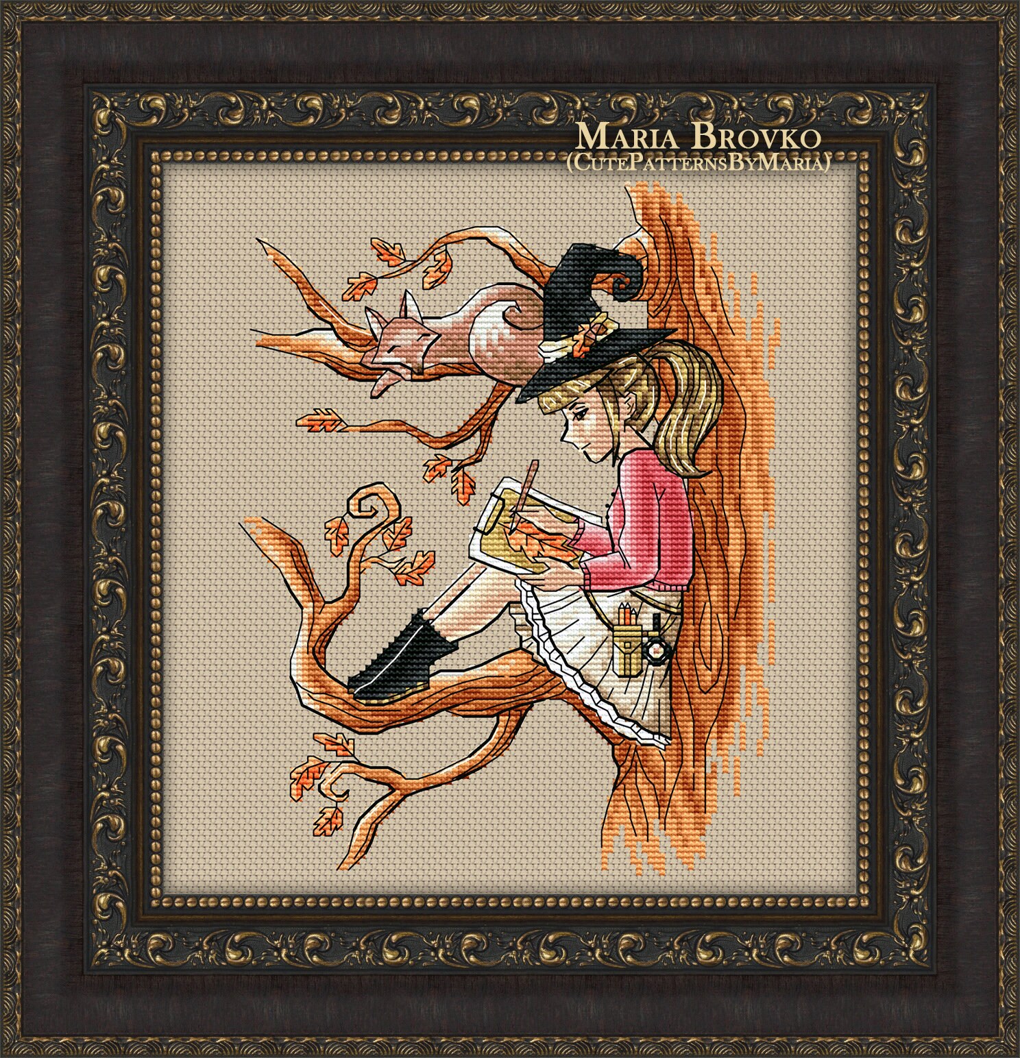 Cross Stitch Pattern Autumn Sketching DMC Chart Printable PDF - Etsy