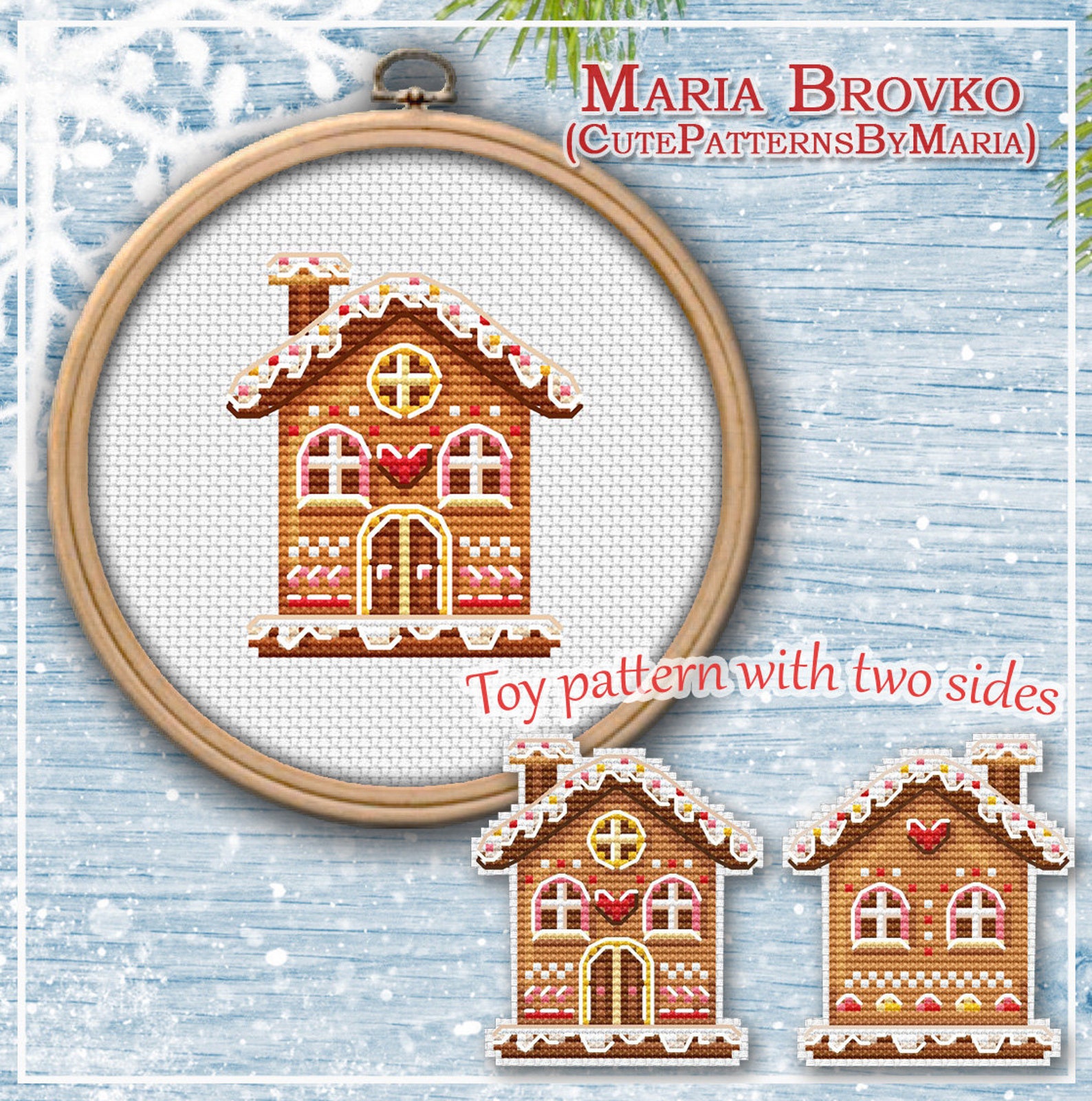 Cross Stitch Pattern Gingerbread House #1 DMC Chart Embroidery ...