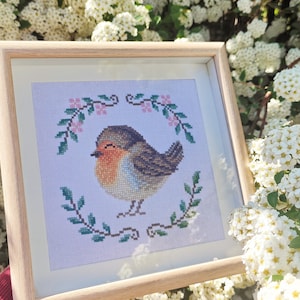 Cross Stitch Pattern Spring Robin European Robin DMC Chart Printable ...