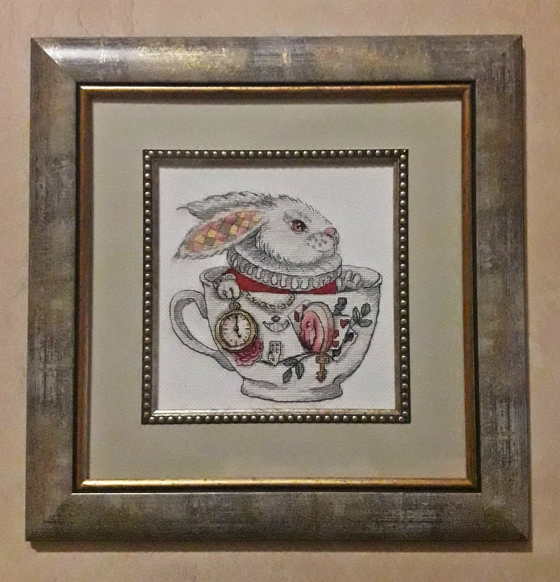 Cross Stitch Pattern White Rabbit alice in Wonderland DMC - Etsy Australia