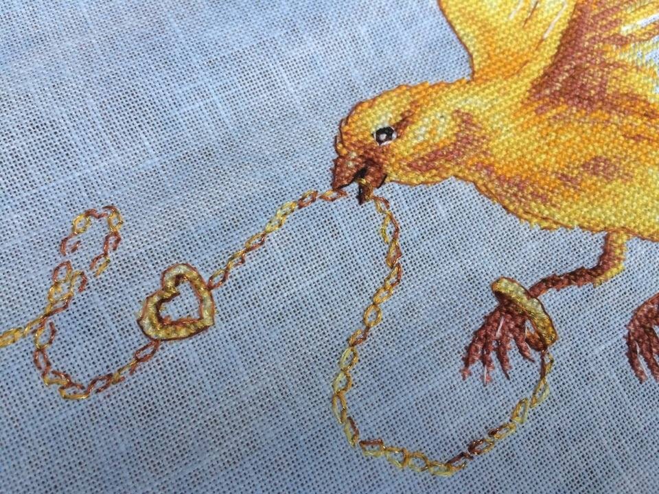 Cross Stitch Pattern "pair of Canaries" DMC Chart Embroidery Printable ...
