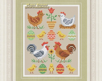 Cross Stitch Chicken | Etsy
