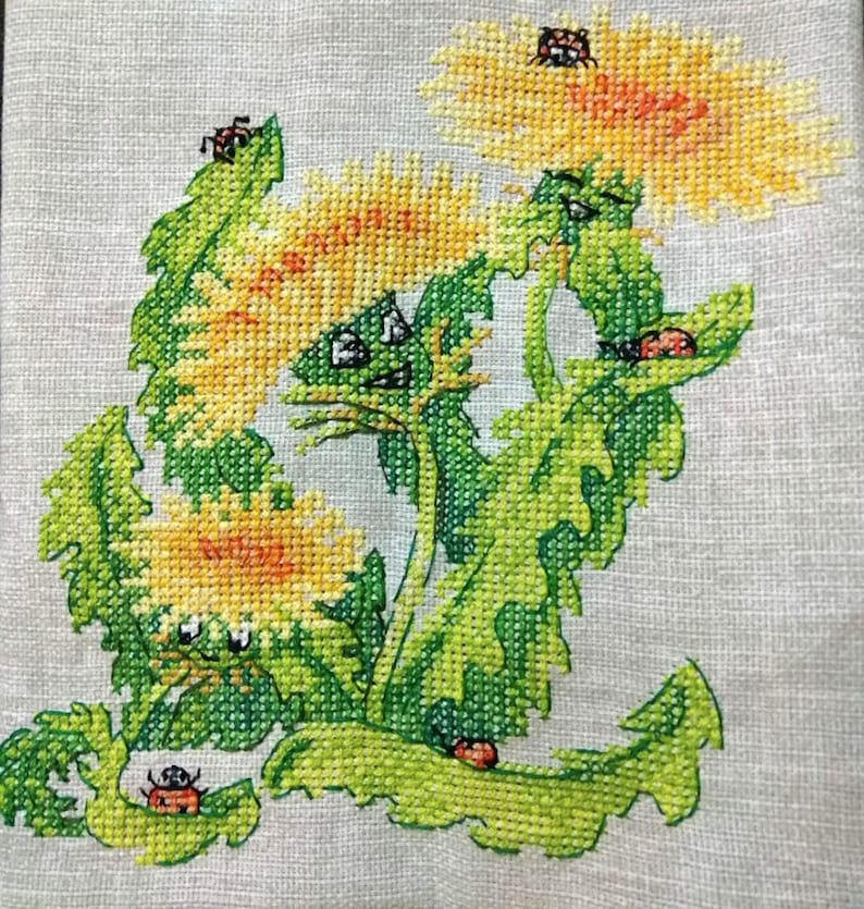 Cross Stitch Pattern dandelions DMC Cross Stitch - Etsy