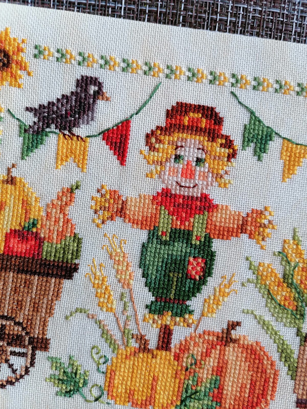 Cross Stitch Halloween Pattern Autumn Harvest DMC Chart Printable PDF ...