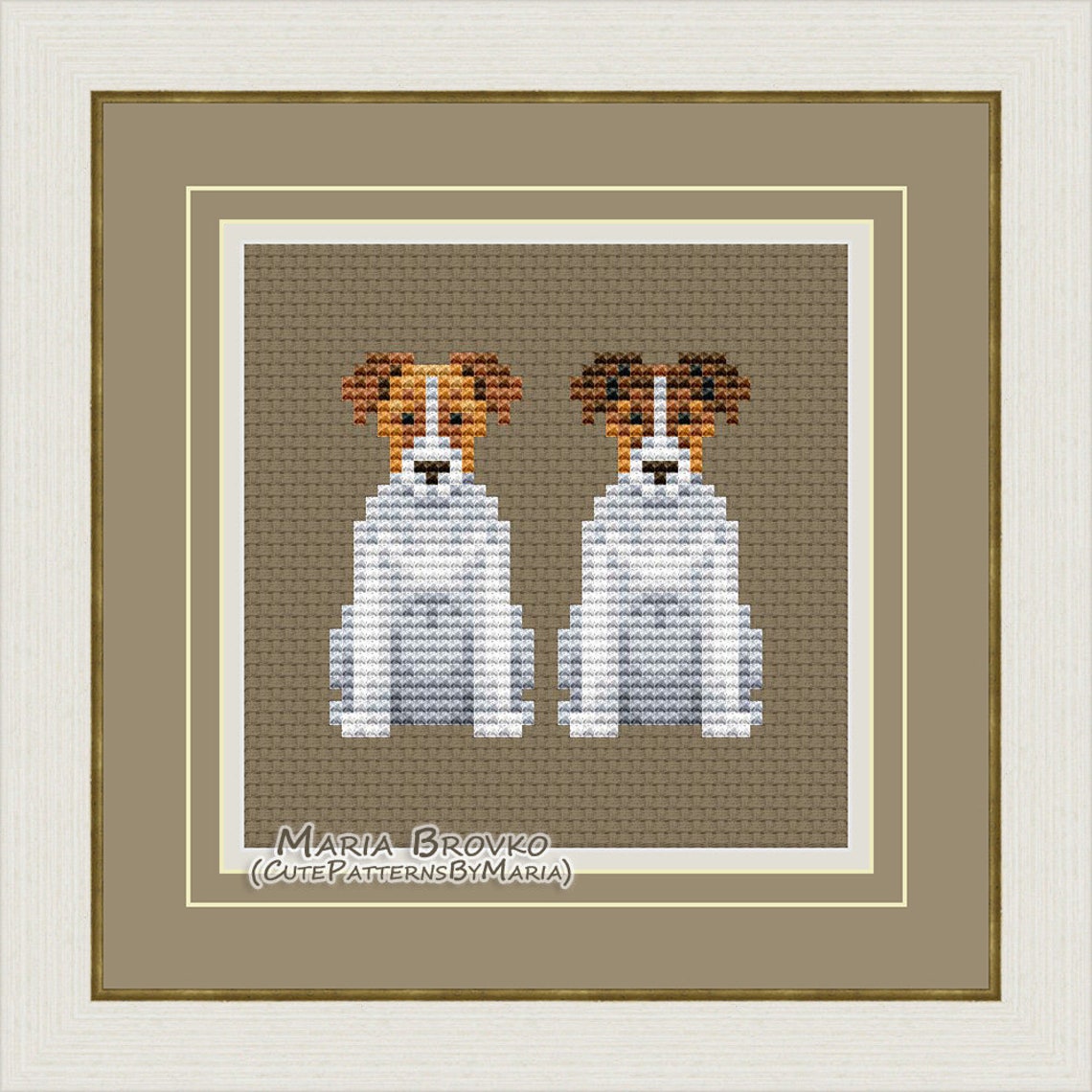 Cross Stitch Pattern "jack Russell Terrier" DMC Chart Needlepoint ...