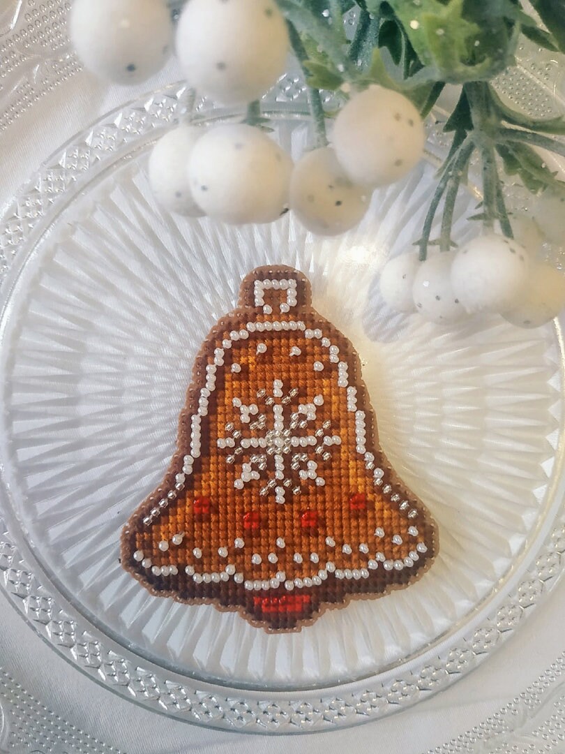 Cross Stitch Pattern gingerbread Bell DMC Cross - Etsy