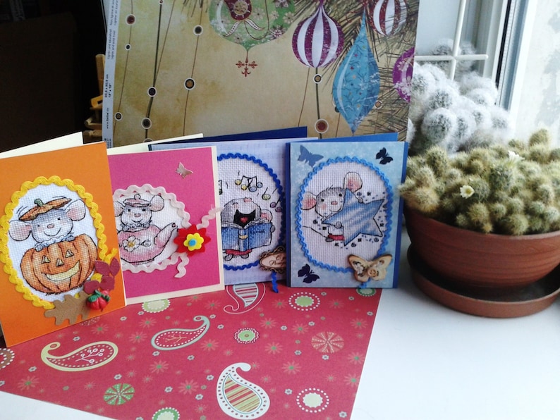 Cross Stitch Pattern merry Mice DMC Cross Stitch - Etsy Australia