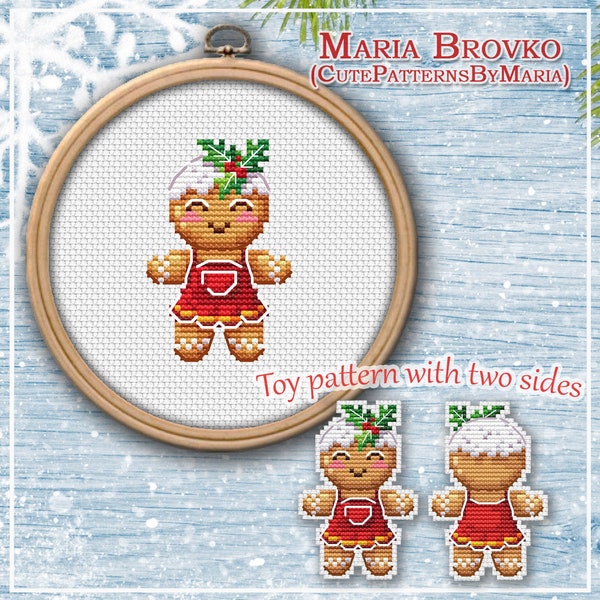 Gingerbread Girl Cross Stitch - Etsy