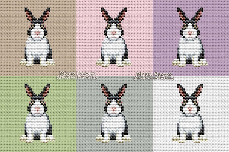 Cross Stitch Pattern dutch Rabbit DMC Chart - Etsy