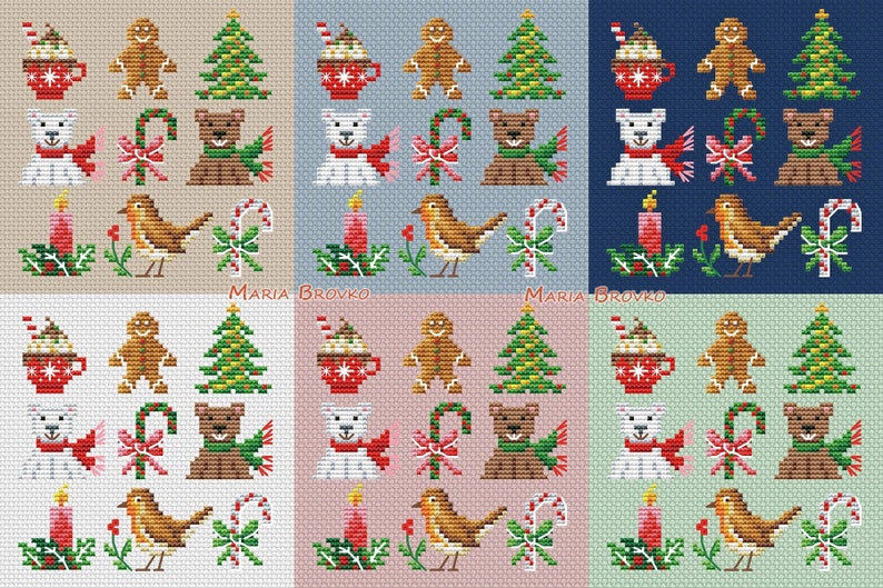 Cross Stitch Pattern Christmas sampler DMC Cross | Etsy