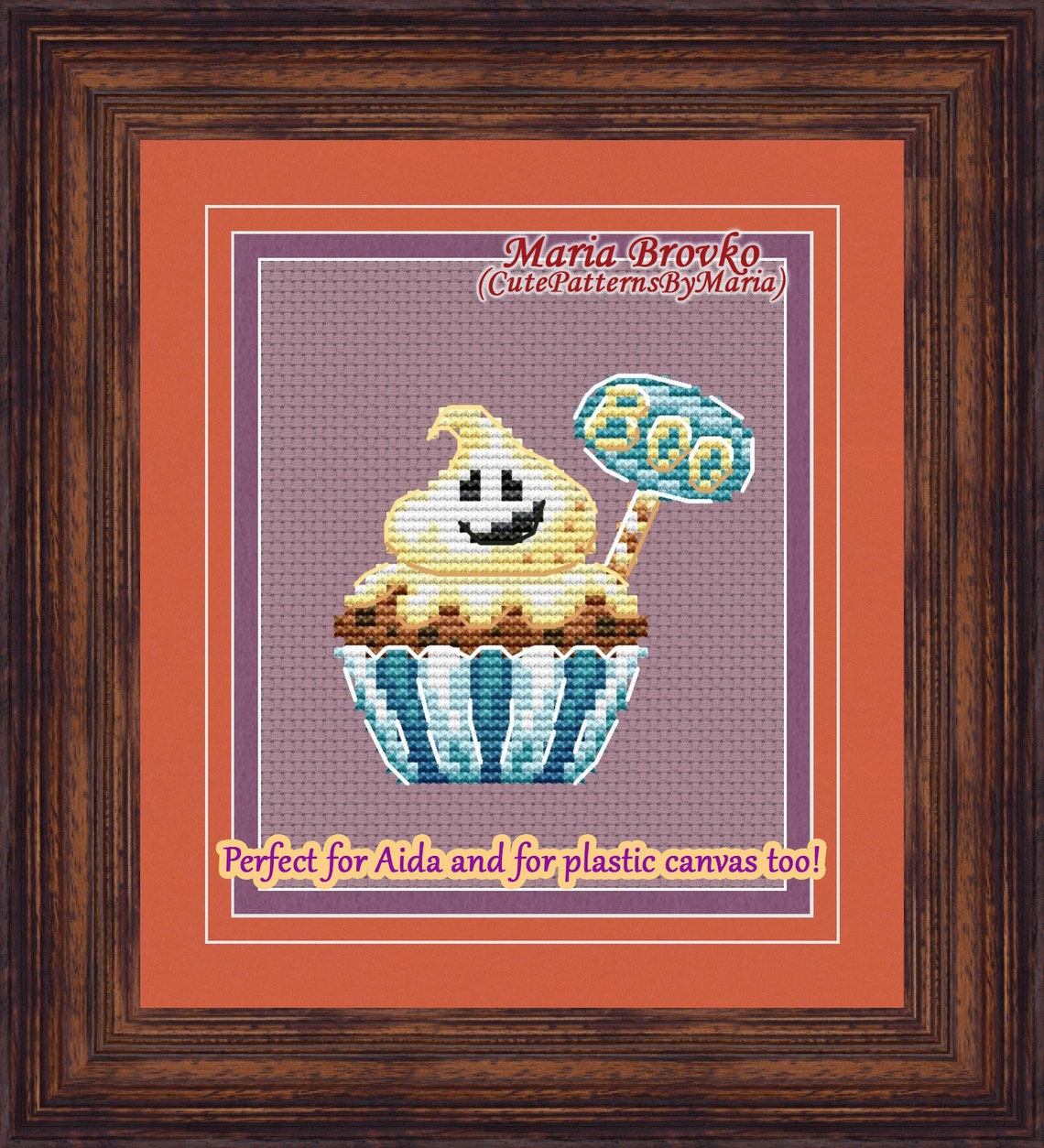 Cross Stitch Pattern Ghost Cake DMC Halloween Chart Embroidery ...
