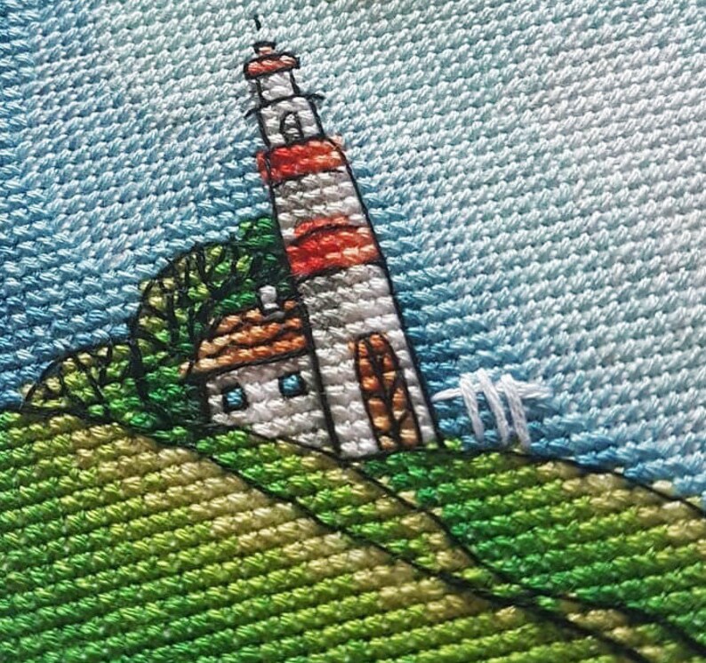 Cross Stitch Pattern Lighthouse and albatross DMC | Etsy