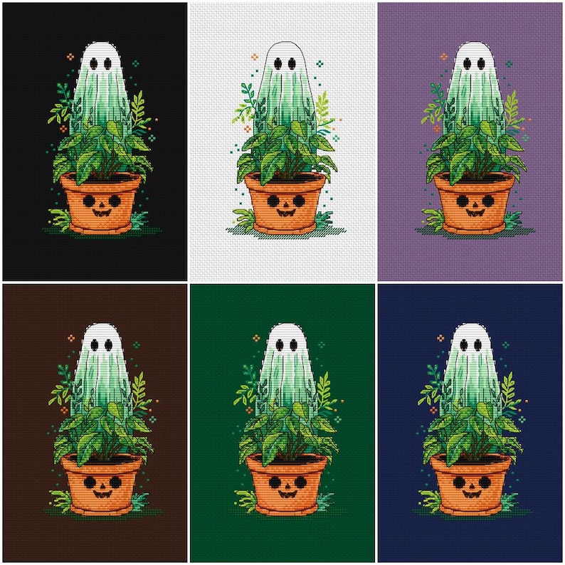 Cross Stitch PDF Pattern Ghost Gardener DMC Chart Printable Instant ...