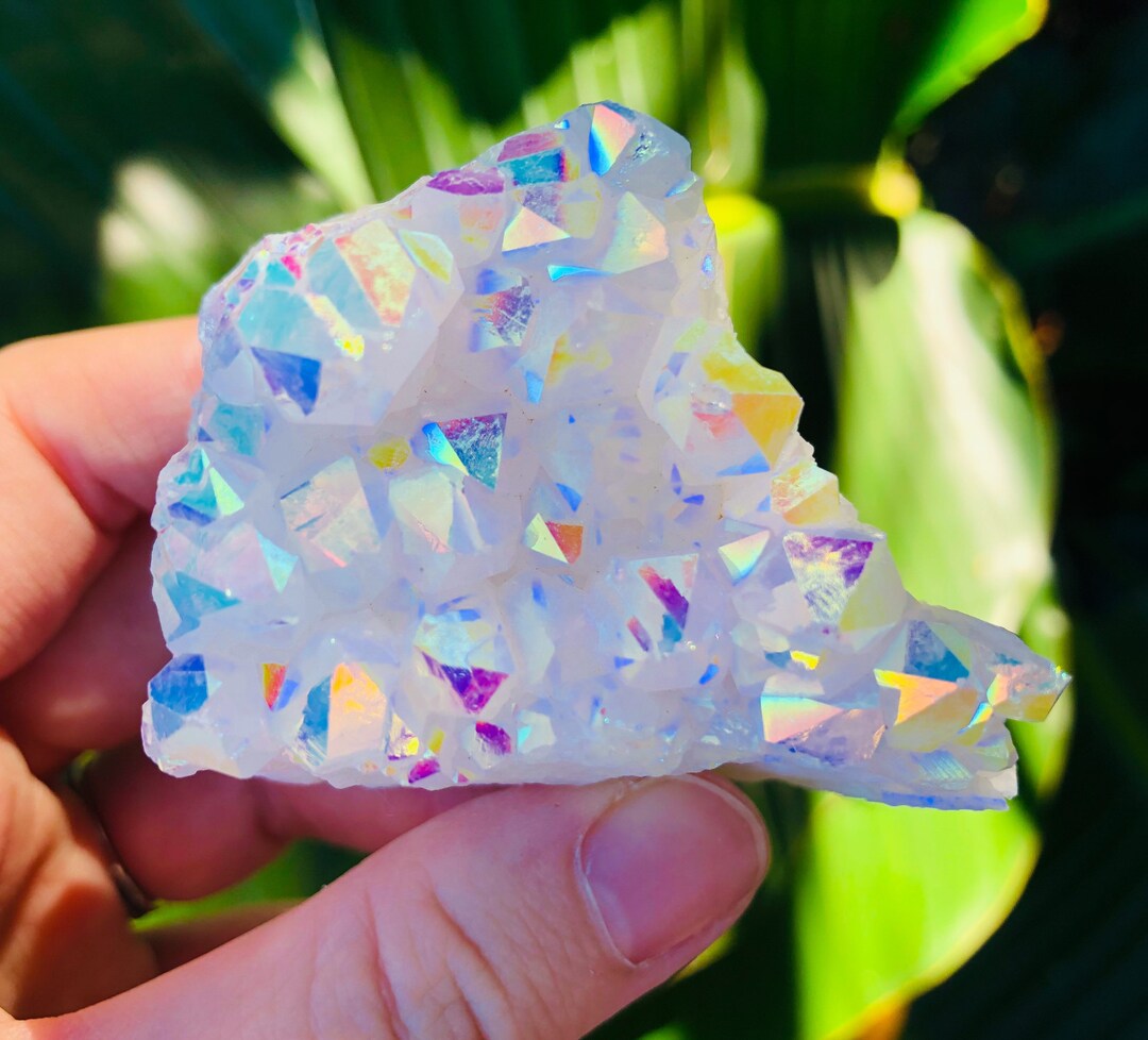 ANGEL AURA QUARTZ Cluster Rainbow Crystal Iridescent Crystal Titanium ...