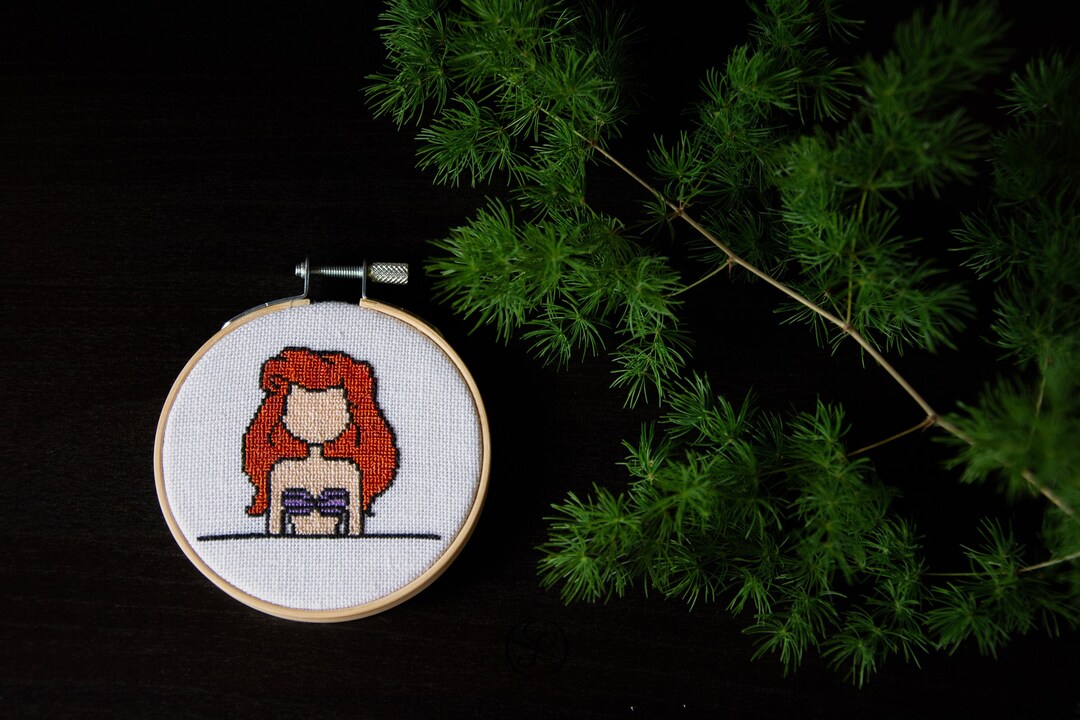 Embroidery Picture Disney Princess ARIEL Cross Stitch With Frame - Etsy