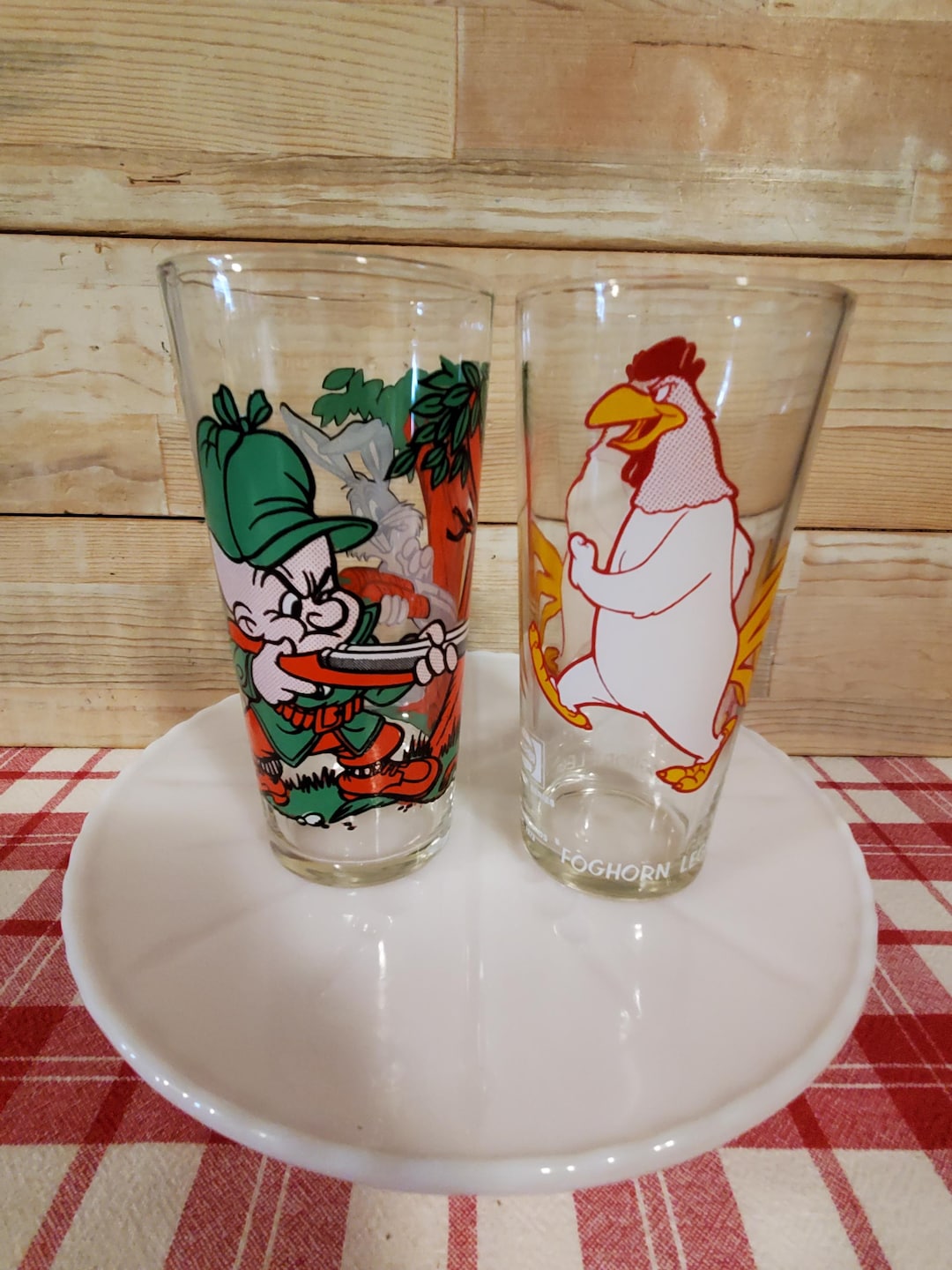 SET of 2 Looney Tunes Glasses Foghorn Leghorn 1973 & Elmer Fud 1976 - Etsy