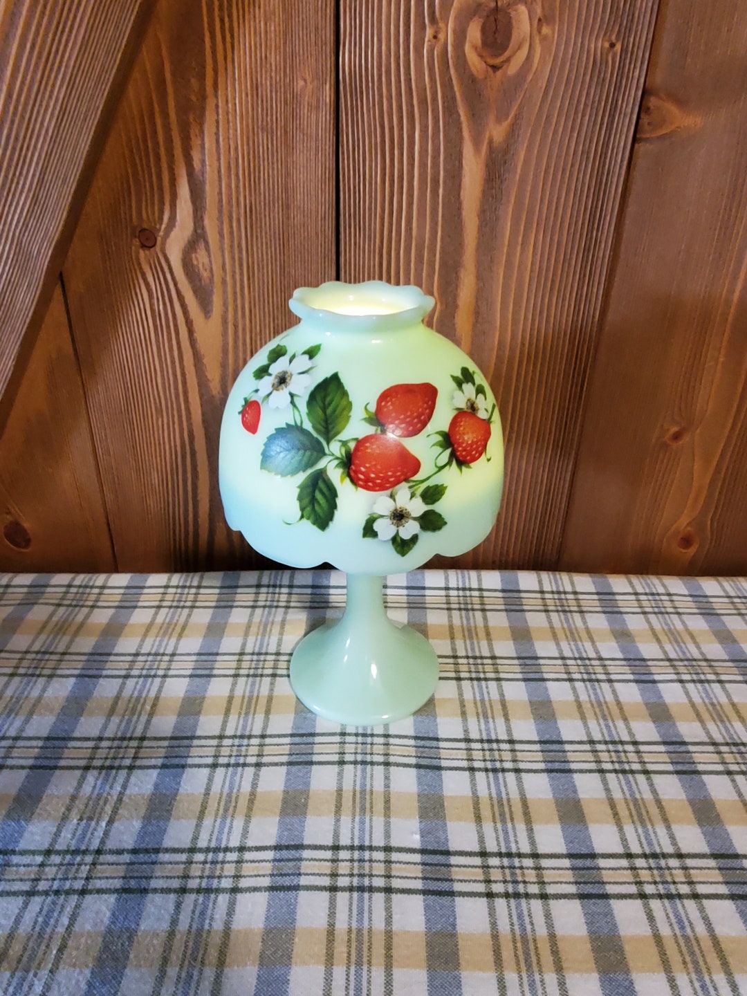 RARE Westmoreland Jadeite Fairy Lamp Strawberry Fairy Lamp - Etsy