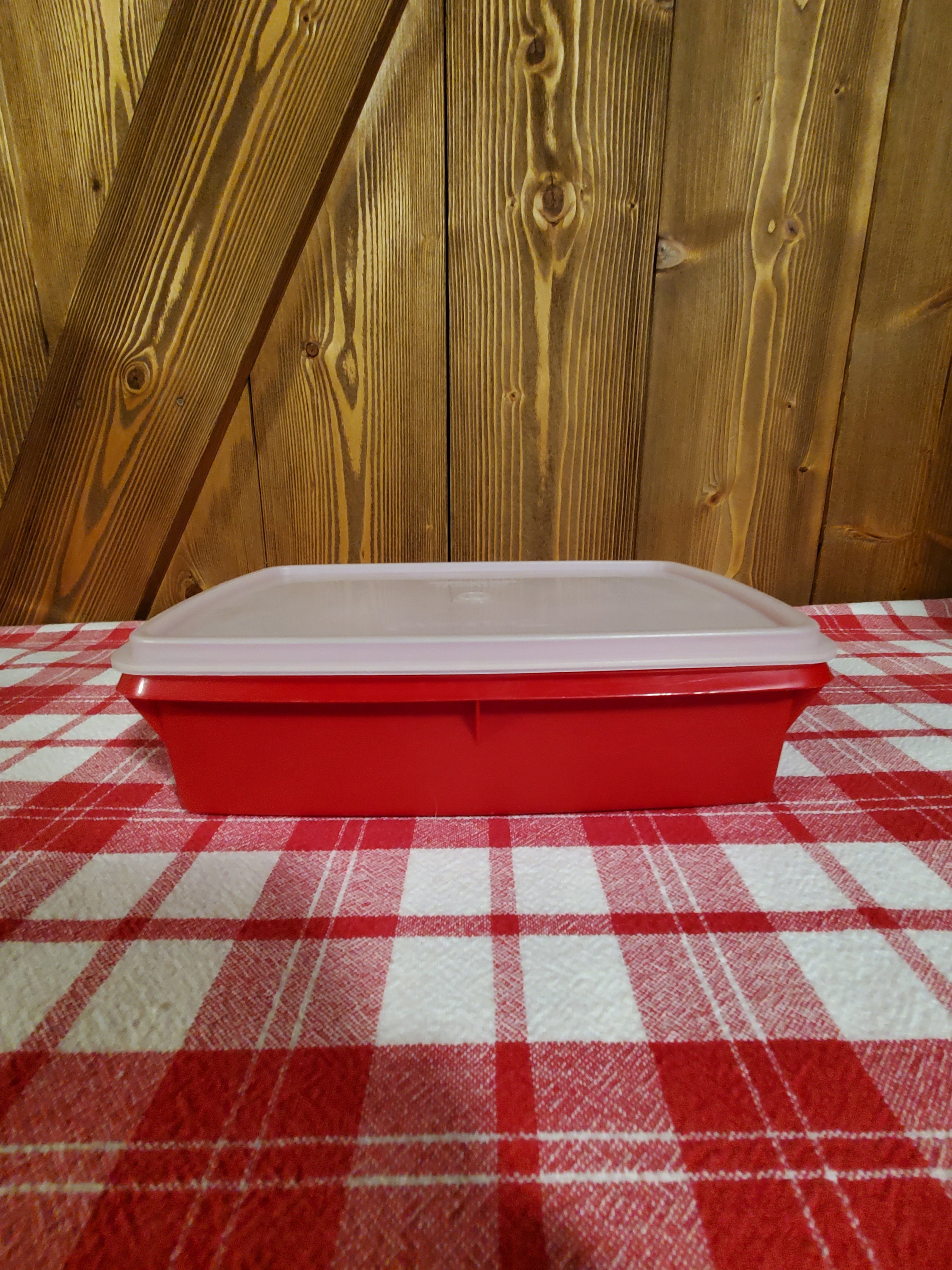 Vintage Red Tupperware Craft Box - Etsy